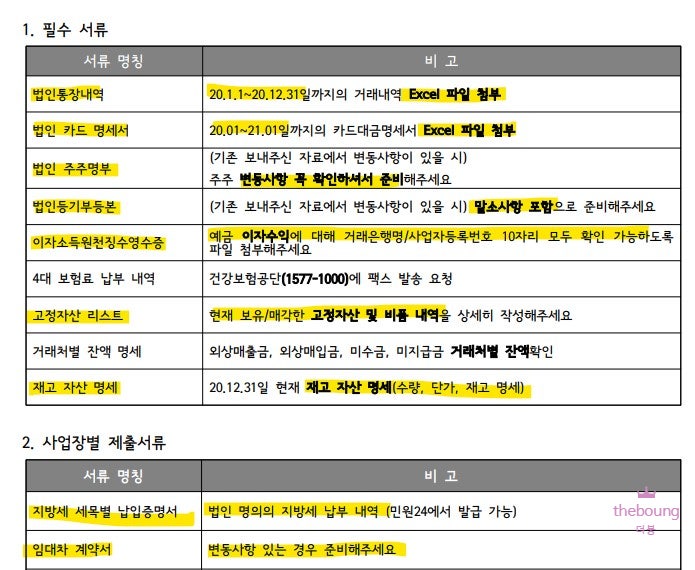 법인세 신고서류 통장내역 카드명세서 이자소득원천징수영수증 지방세 세목별 과세증명서 네이버 블로그