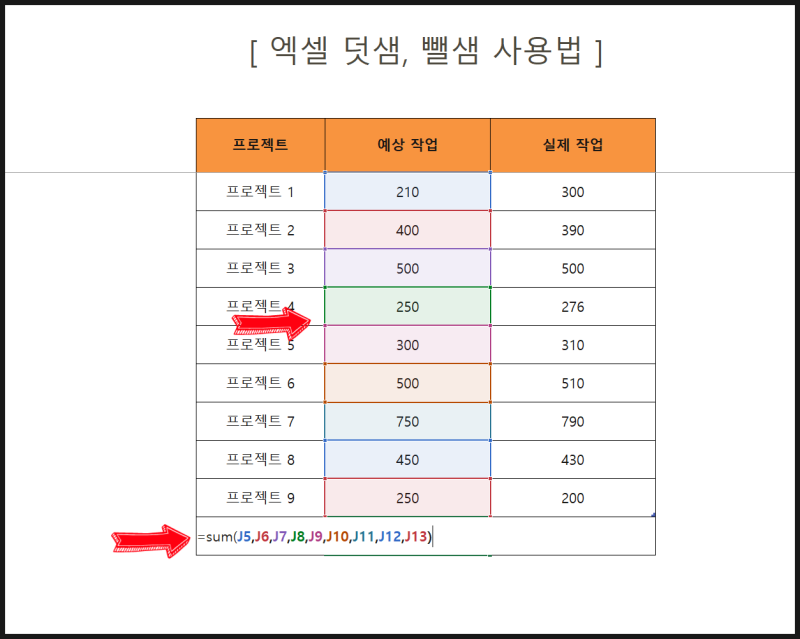 엑셀 빼기 함수 가장 기초적인 사칙연산 사용 방법 네이버 블로그