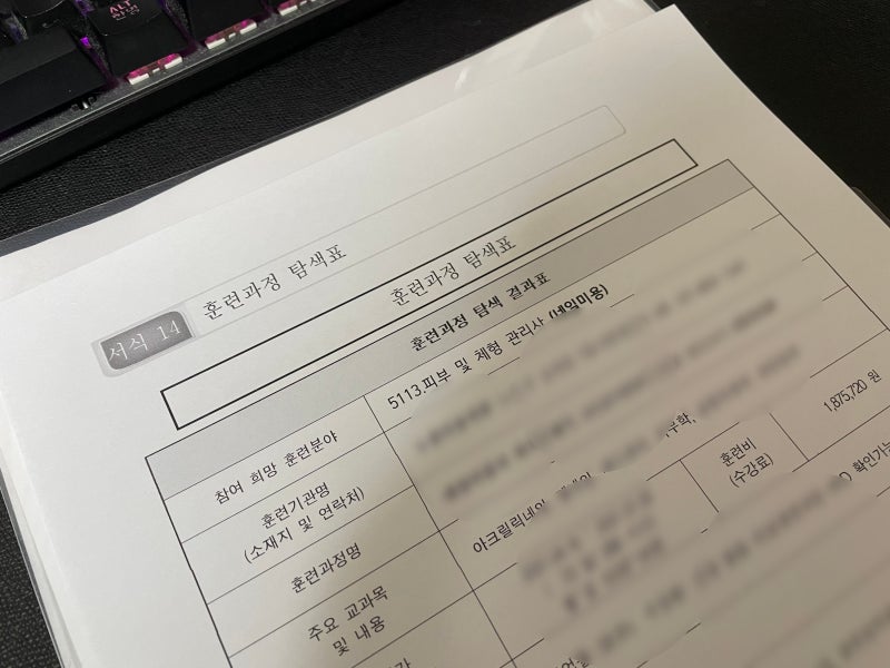 국민취업지원제도 훈련과정 탐색표 1유형 훈련비 전액 지원 훈련장려금 네이버 블로그