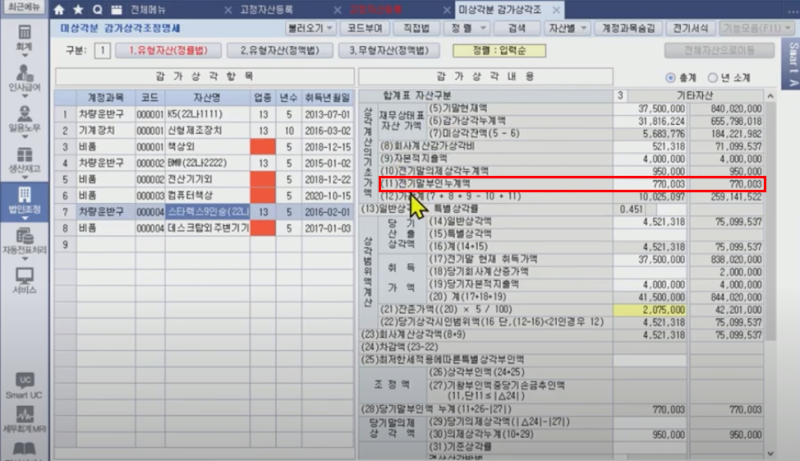 스마트에이smarta 법인세신고감가상각비 조정2 네이버 블로그