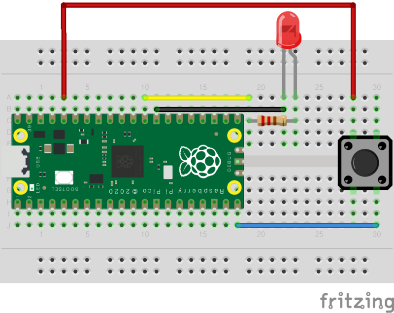 라즈베리파이 피코 파이썬 튜토리얼 2 스위치 사용하기 내부 풀다운저항 Raspberry Pi Pico