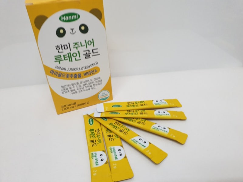 맛있는 루테인으로 유아기부터 초등까지 챙기는 눈건강 키즈 눈영양제 한미 주니어 루테인 골드 복용 후기 마리골드 네이버 블로그