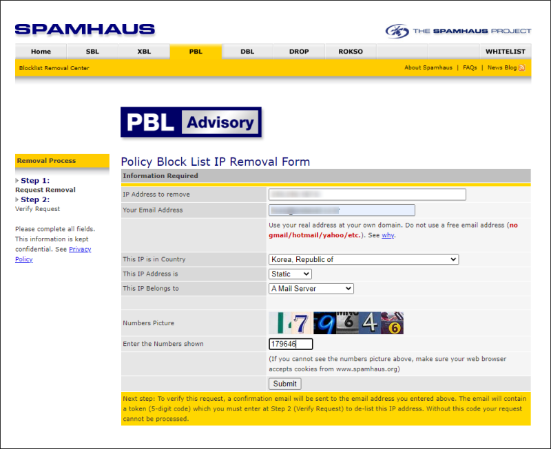 스팸하우스(SPAMHAUS) BlockList IP 해제 (PBL, RBL, XBL, 국세청, 홈택스 메일 차단 등) : 네이버 블로그