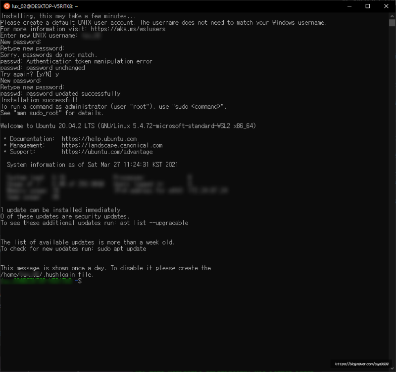 Window10 리눅스 배포 설치 및 WSL 2 설치 방법 : 네이버 블로그