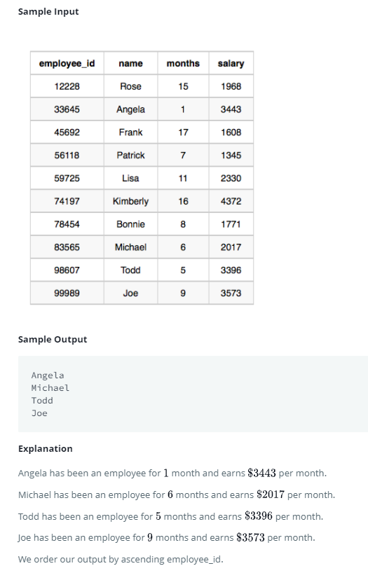 SQL 문제 20 - Employee Salaries(HackerRank) : 네이버 블로그