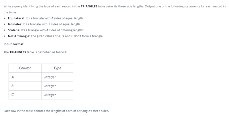 SQL 문제 22 - Type of Triangle(HackerRank) : 네이버 블로그
