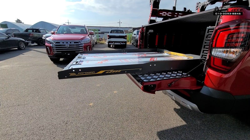 렉스턴스포츠 칸 튜닝│2022년형 신형 슬라이딩 베드 포함 롤바 커버 루프랙 바스켓 쇼바스프링 인산철배터리 200a 캘리퍼 커버 풀장착 후기│평택 에이스지프용인