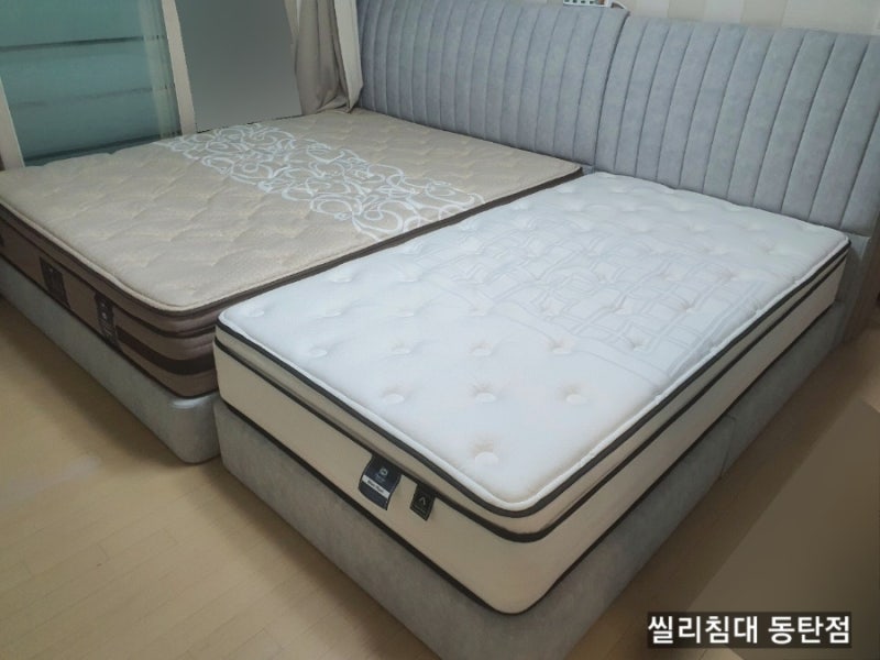 씰리침대 샹떼 블랑 플러쉬 매트리스 동탄점 패밀리 침대 프레임 패브릭 통판 킹사이즈 슈퍼싱글 동탄역 롯데캐슬