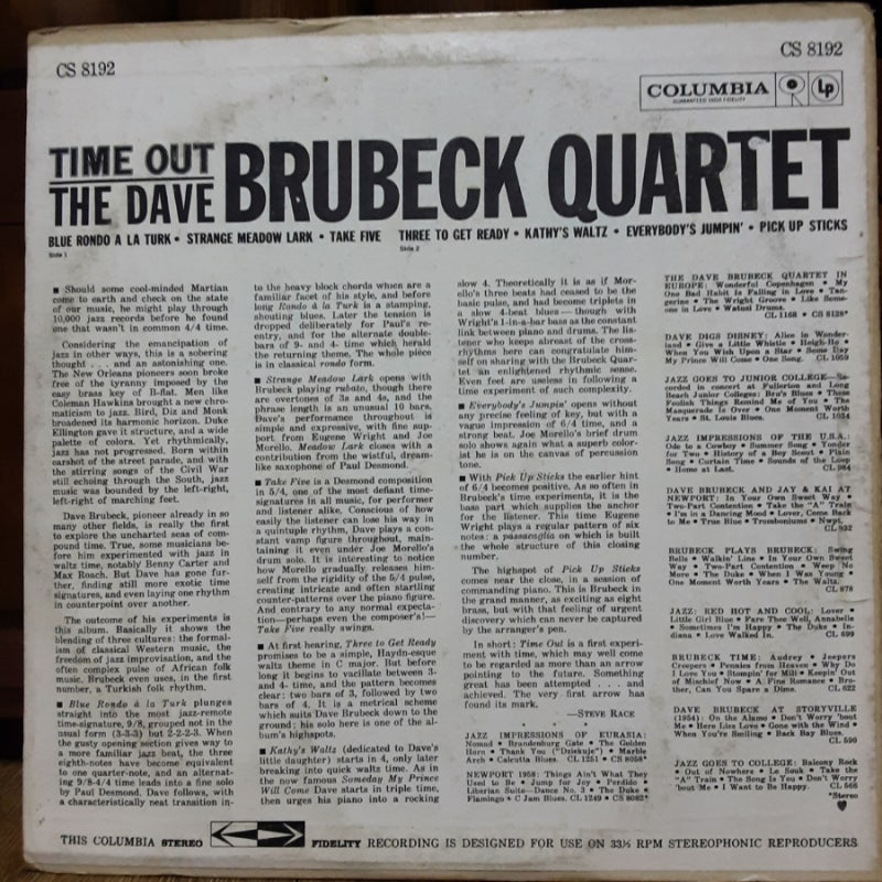089[Columbia] Time out, take five, Dave brubeck quartet(판매완료) : 네이버 블로그