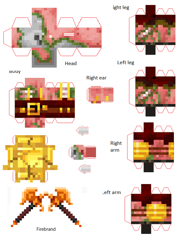 마인크래프트 던전스 종이모형 Minecraft Dungeons Flames Of The Nether 종이모형 모음 27