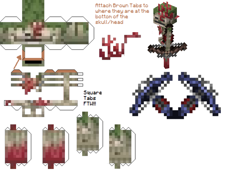 마인크래프트 던전스 종이모형 Minecraft Dungeons Hidden Depths 종이모형 모음 24탄