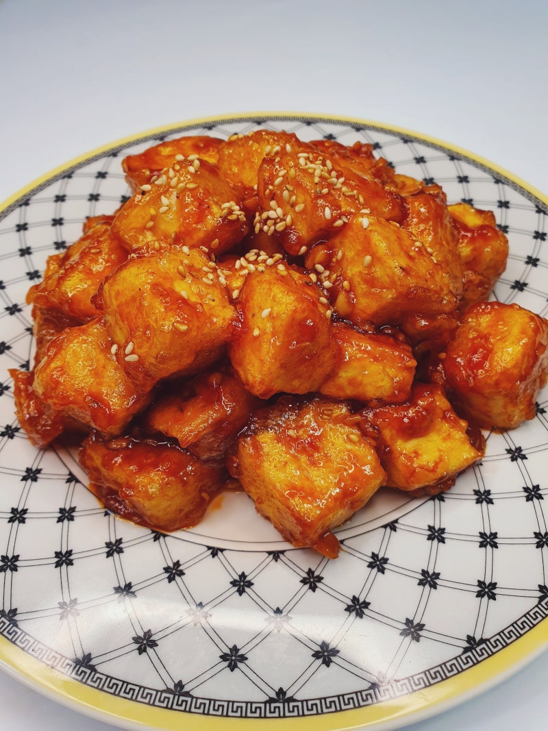유아두부강정 케찹 넣어 두부강정 만드는법 새콤달콤 꿀맛 반찬 네이버 블로그