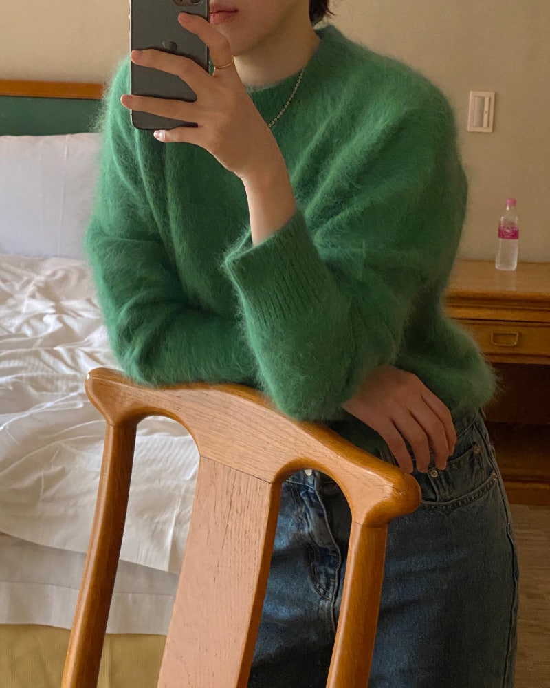 [courrier] signature black coat, green angora knit & more (closed ...