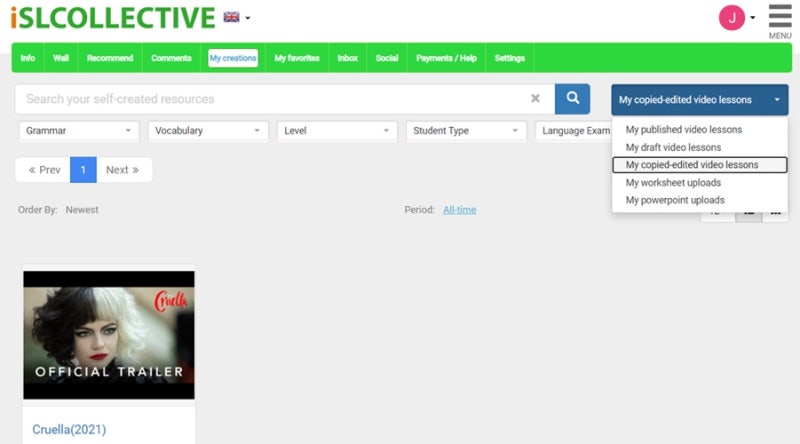 사이트 공유: 유튜브 영상으로 팝업 퀴즈 만들기 en.islcollective.com video lessons : 네이버 블로그