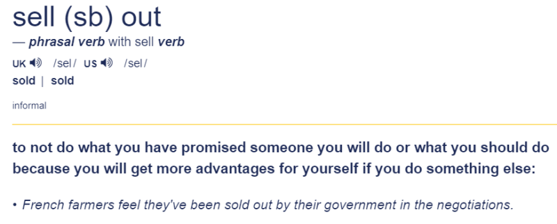 [생활영어] 팔아 넘기다, 팔다 영어로? sell (sb) out : 네이버 블로그