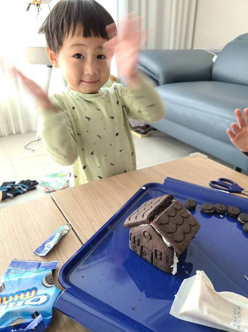 과자집 만들기 오레오 과자집 만들기 키트로 미니집4개 네이버 블로그