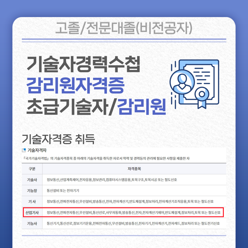 정보통신기술자 경력수첩 초급 기술자는 온라인으로 준비 네이버 블로그