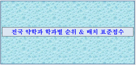 2022 정시 전국 약대약학과 학과별 순위 And 배치 표준점수 네이버 블로그