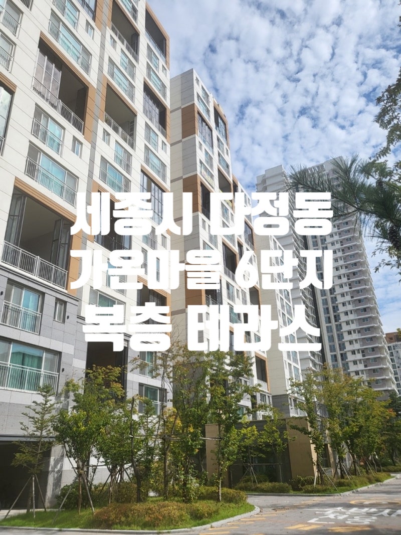세종시 다정동 가온마을6단지 복층 테라스 아파트 매매 108e 네이버 블로그