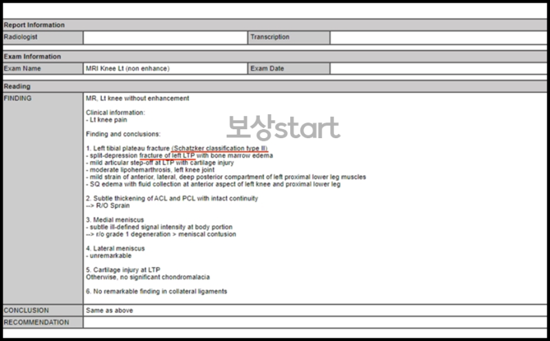 경골 고평부 골절 교통사고 보상금 산출 방법 네이버 블로그