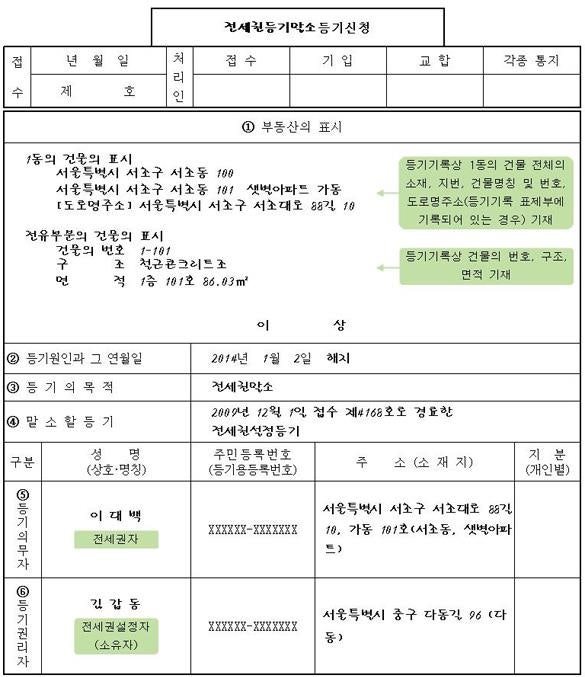 부동산등기 510 전세권 말소등기 네이버 블로그