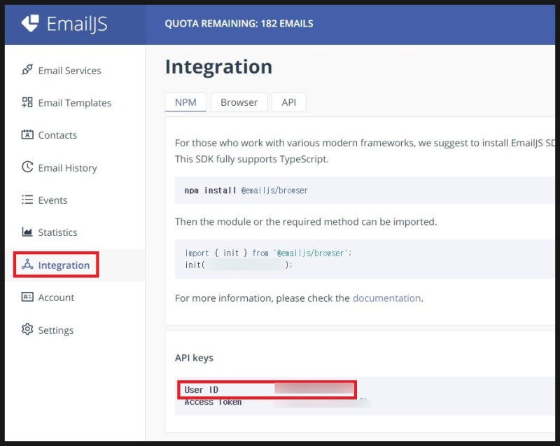 자바스크립트 + 리액트 이메일 보내는 방법 EmailJS 연동하기 : 네이버 블로그