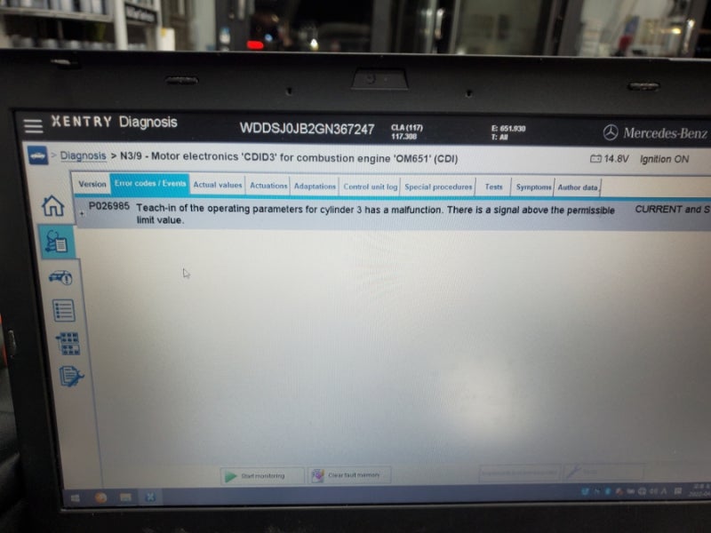 동대문수입차정비 벤츠 W117 CLA 디젤 흡기매니폴드 플랩 고착으로 인한 엔진경고등 점등, 가속불량 P200A21 ...