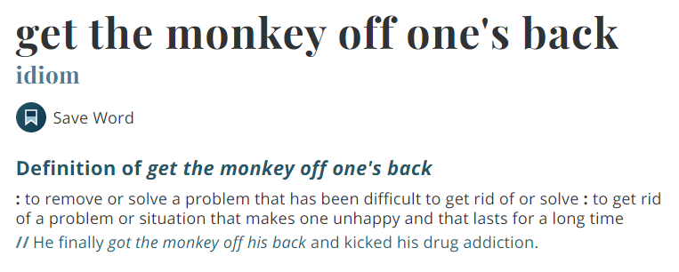 미국 드라마 프렌즈 시즌 2-12 영어 표현 get the monkey off your back 하루 딱 한 문장 : 네이버 블로그