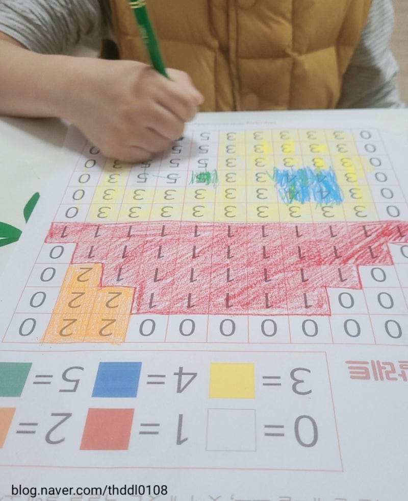 색상에 맞춰 색칠 후 한 주제로 이야기하기 : 네이버 블로그