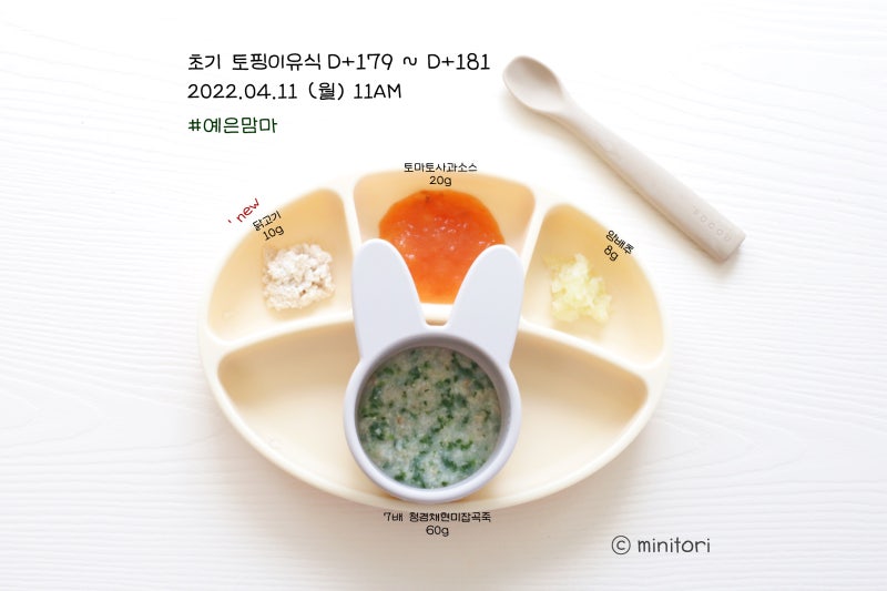 D179 초기토핑이유식 식단 7배 청경채현미잡곡죽 닭고기 토마토사과소스 양배추 닭고기큐브 만들기 네이버 블로그