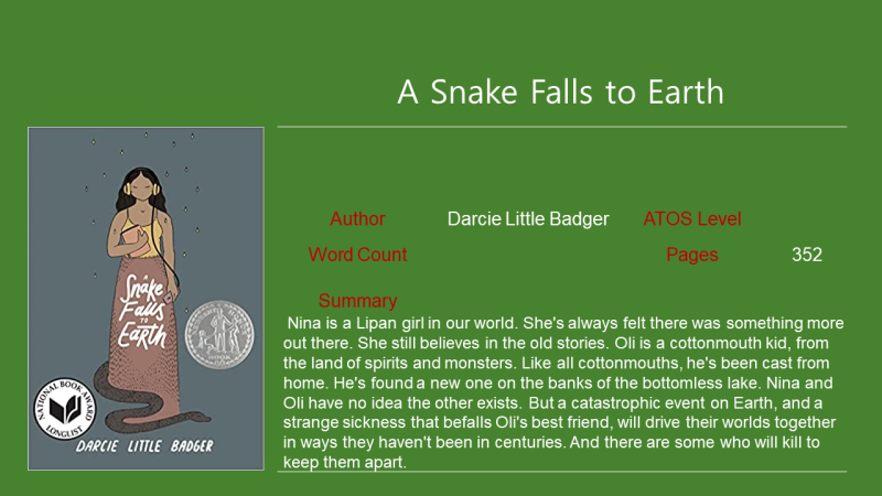 북리뷰 #86. A Snake Falls to Earth : 네이버 블로그