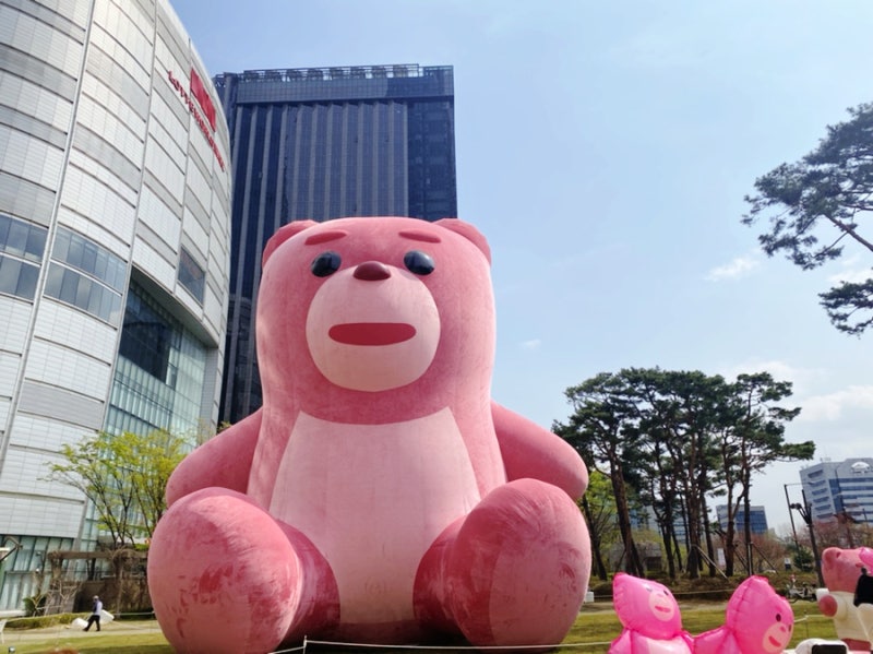서울 롯데월드타워 벨리곰 풍선 위치 잠실 석촌호수 벚꽃 포토존 배경화면 네이버 블로그
