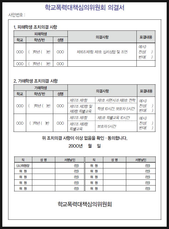 한 눈에 보는 학교폭력대책심의위원회학폭위 조치징계 결정 절차 네이버 블로그