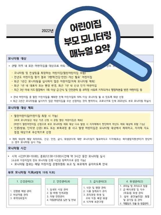 라헬 자료부모 모니터링 2022년 매뉴얼지표 요약 면담 답변 예시 필요서류 관찰 포인트 네이버 블로그