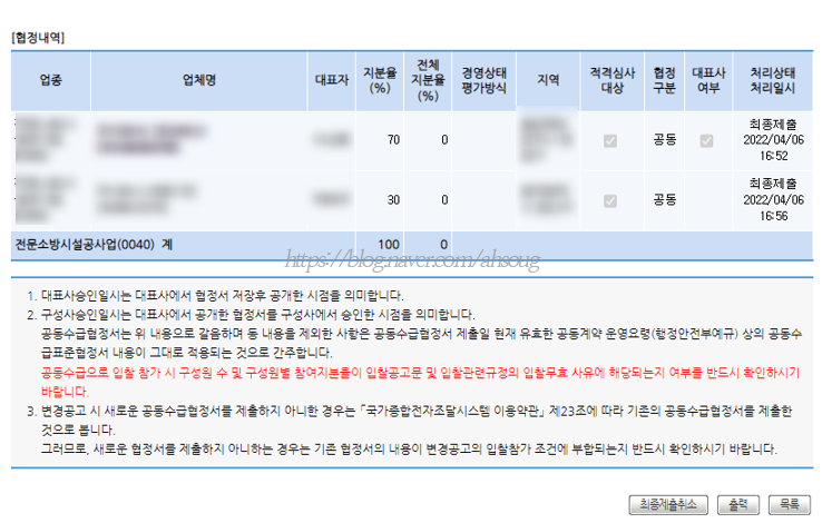 나라장터 공동수급협정서 작성방법입찰공동협정대표사일경우 네이버 블로그