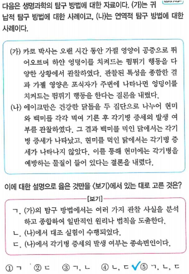 연역적 탐구 방법이 이용된 사례 역대 기출 문제 네이버 블로그