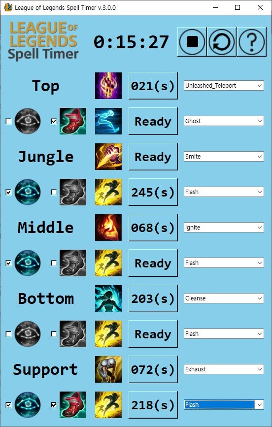 League of Legends Spell Timer v.3.0.0 - MasterTY(광동중학교1) : 네이버 블로그