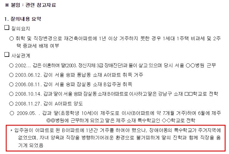 주택과 입주권 보유 시 주택 비과세 요건 1탄ft 1년이 지나 입주권 취득 입주권에 의한 신축주택 완성일 등소득세법
