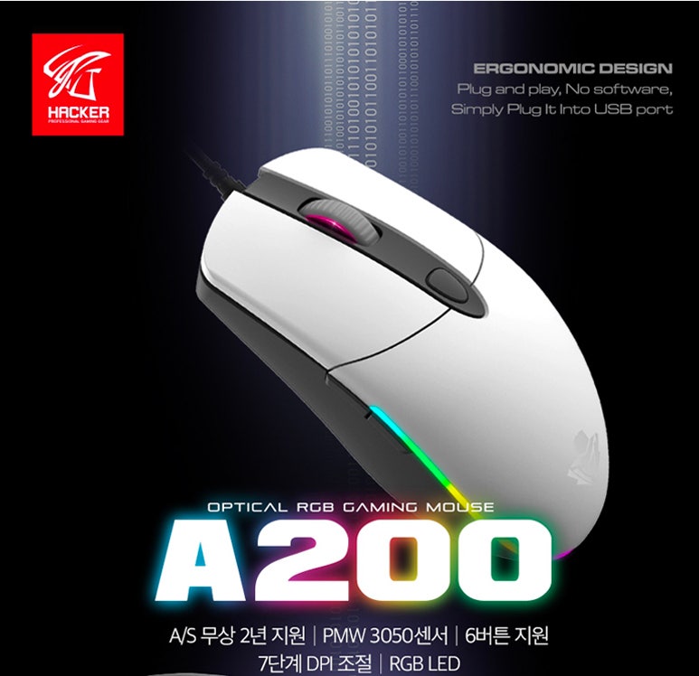 정확성과 세밀함을 챙긴 마우스 앱코 해커 게이밍 A200 리뷰 : 네이버 블로그