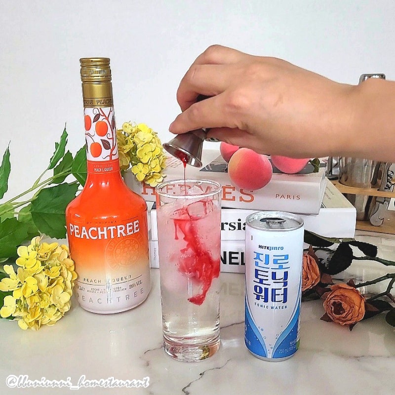 피치트리 하이볼 만드는법 투명한 칵테일에 예쁜색깔 나게 하는 레시피 두가지 네이버 블로그