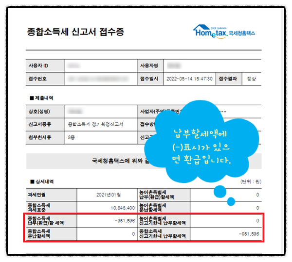 프리랜서 종합소득세 신고결과 확인방법홈택스손택스 종합소득세 신고접수증 네이버 블로그