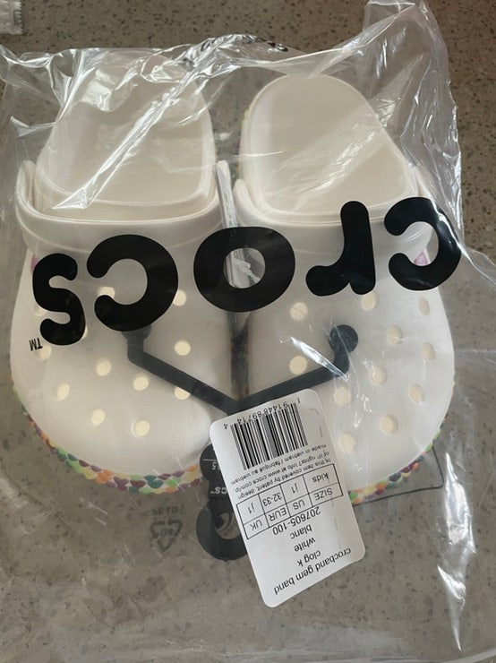 크록스 키즈 (젬 밴드 클로그 k 207605-100) 200사이즈 구입 리뷰 : 네이버 블로그