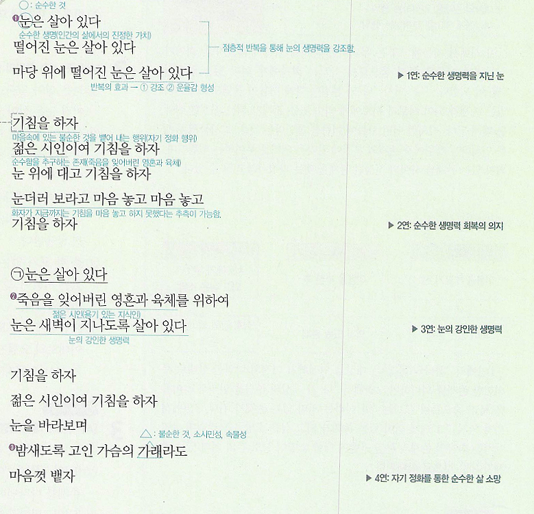 김수영 눈 해석 및 해설 분석 주제 핵심정리 네이버 블로그