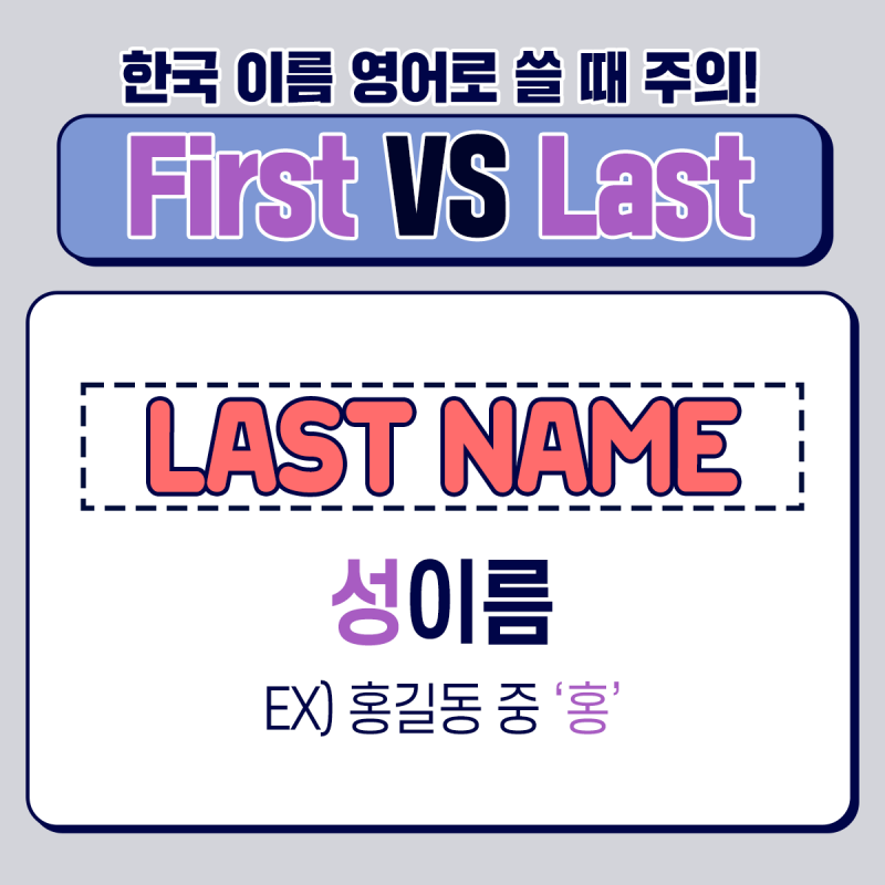 first name / last name 한국이름 영어로 기억하기! : 네이버 블로그