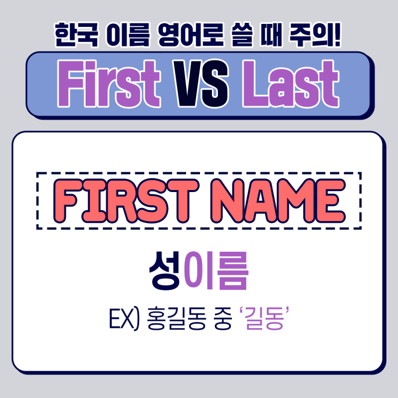 first name / last name 한국이름 영어로 기억하기! : 네이버 블로그