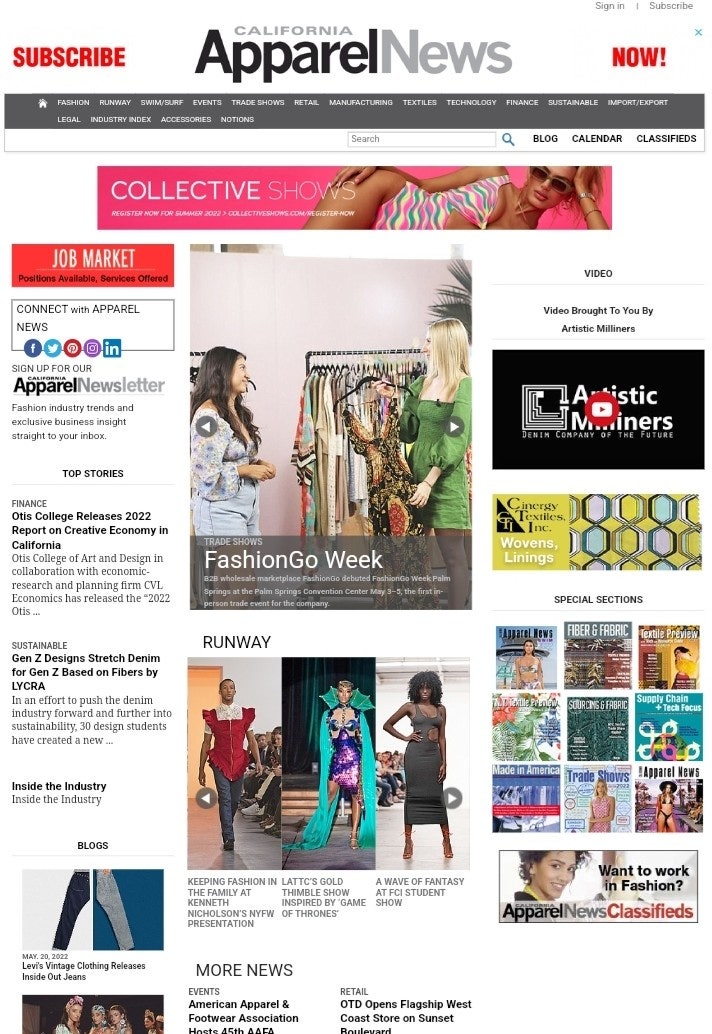 LA FASHION WEEK, MONTE MILANO, 몬테밀라노가 현지 신문 표지에 실렸군요 ApparelNews : 네이버 블로그
