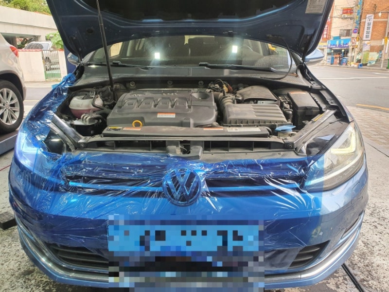 주행거리 60000km 골프 7세대 냉각수 주르륵 워터펌프 손상 타이밍밸트 풀셋트 프론트케이스 오일누유 병행수리 부산수입차정비