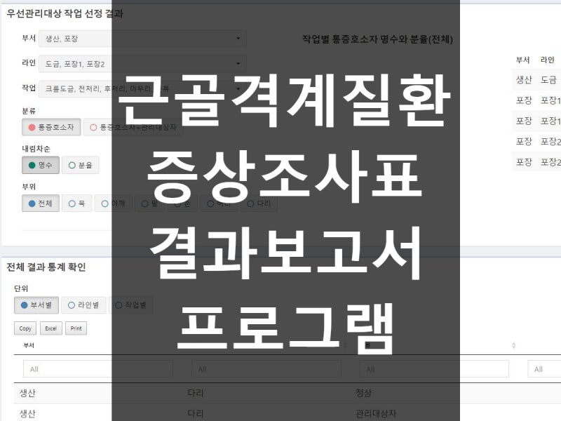 어플 근골격계질환 유해요인 조사 증상조사표 결과 보고서 프로그램애플리케이션 앱 네이버 블로그