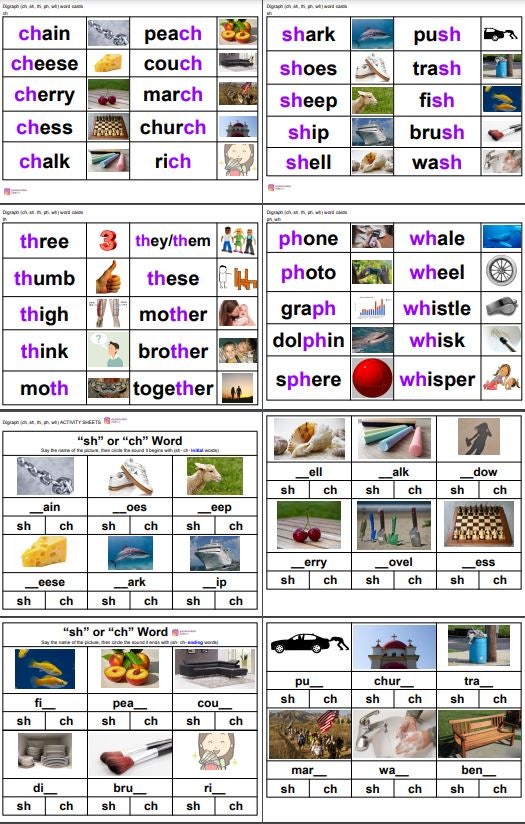 CONSONANT DIGRAPH 활동지 (sh, ph, ch, th,wh) : 네이버 블로그