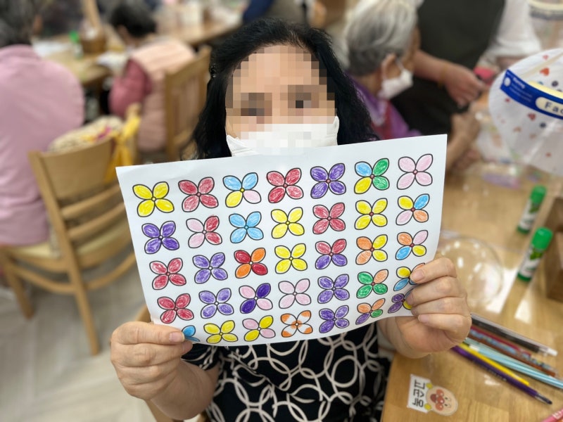 인지프로그램 수국만들기 천안주간보호 유안어르신주간보호센터 네이버 블로그